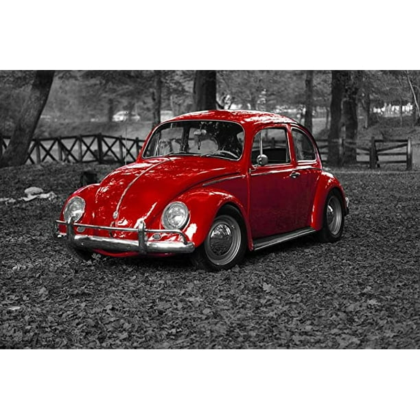 Iconic Arts Laminated 36x24 inches Poster: Vw Beetle Bug Vintage ...