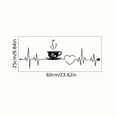 1pc Modern Coffee Cup & Heartbeat Vinyl Wall Decal - Removable ...