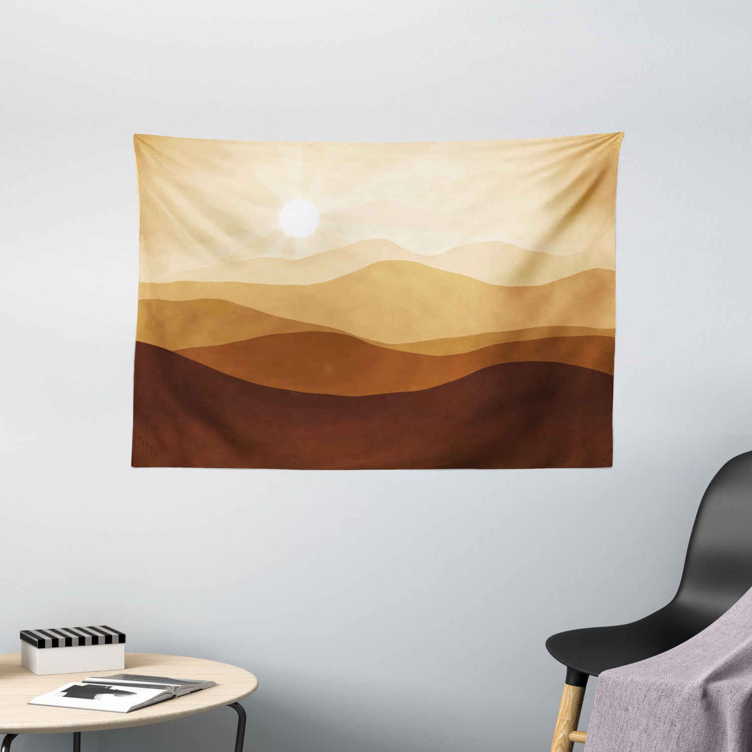 Tan Tapestry, Sunrise over the Mountains Conceptual Landscape Hills ...