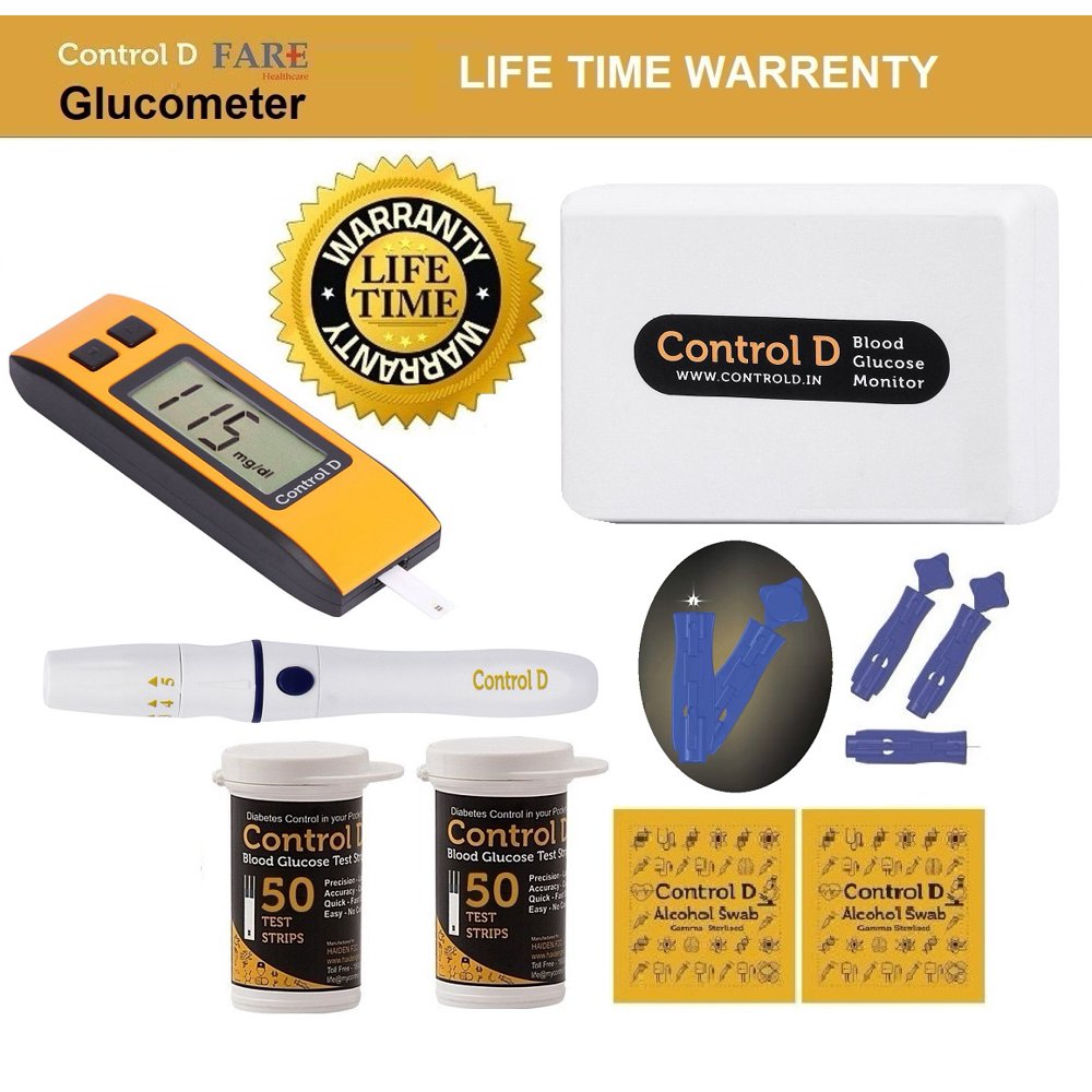 CONTROL D Blood Glucose Monitor Diabetes Management Kit -1 Meter, 1 ...