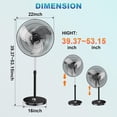 22" Oscillating High-Velocity Outdoor Pedestal Misting Fan, 3-Speed ...