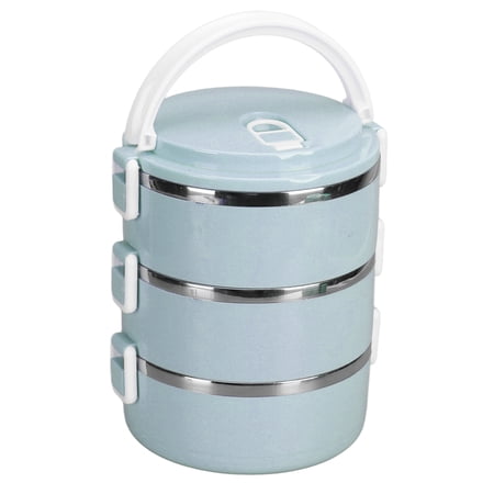 Bento Lunch Box, Portable 304 Stainless Steel Round Bento Box Thermal ...