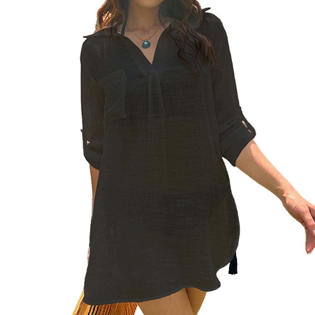 Click here for Guardoinrt V-Neck Beach Dress Womens Shirt Summer... prices