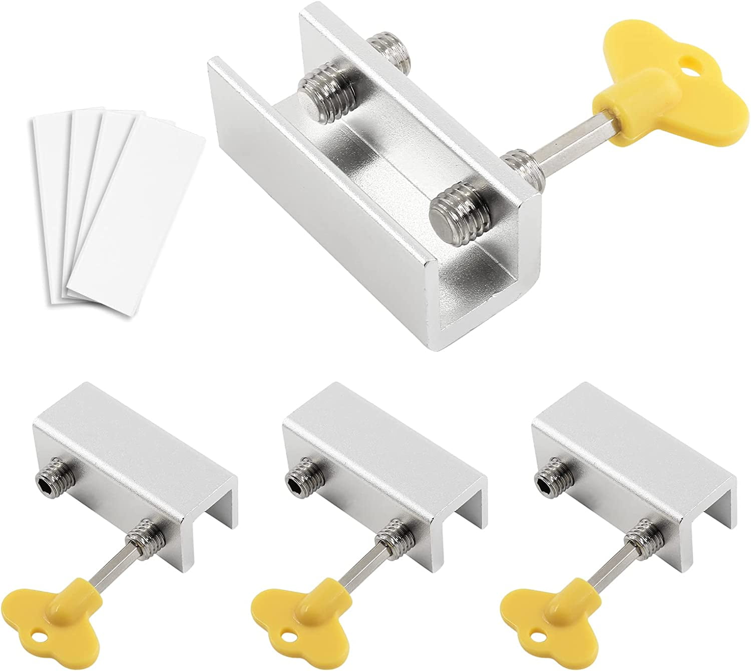 4 Pcs Adjustable Sliding Windows Locks Aluminum Alloy Window Stopper ...