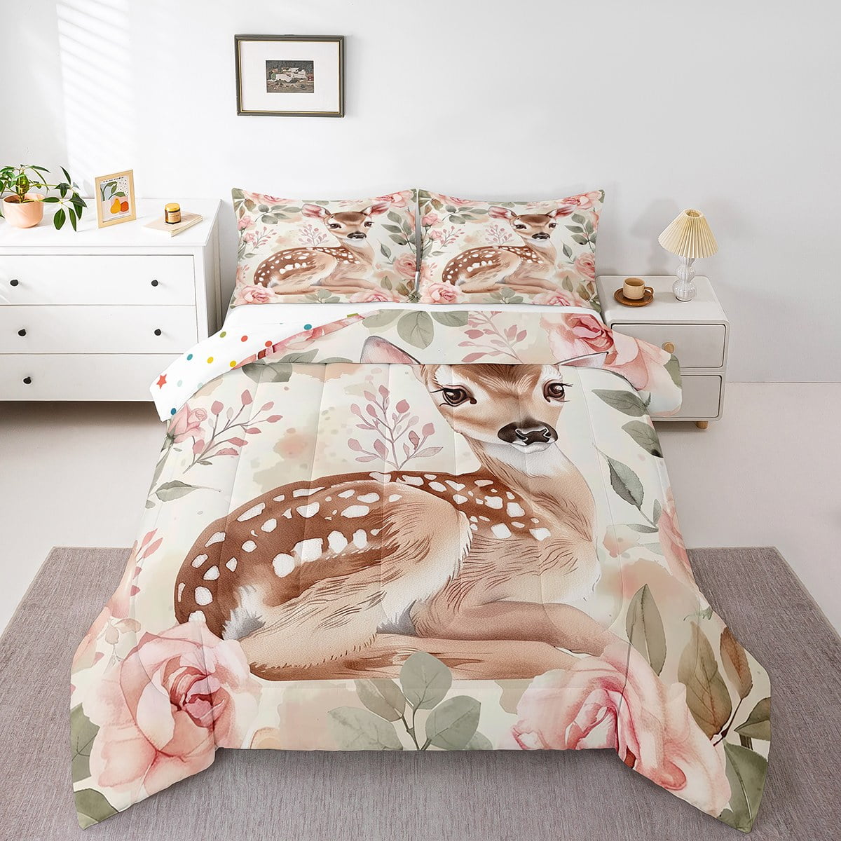 Click here for Erosebridal Animal Deer Bedding Twin Comforter Set... prices