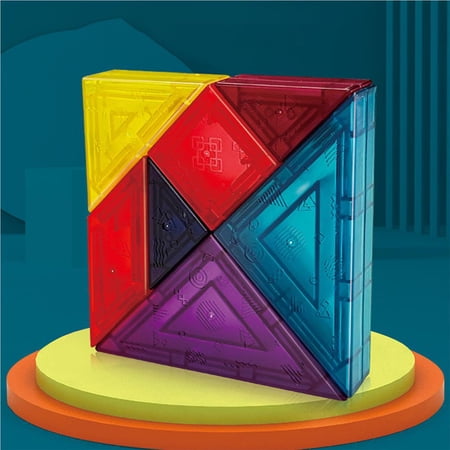3D Magnetic Tangrams Building Blocks Kids Brain Teaser Shape ...