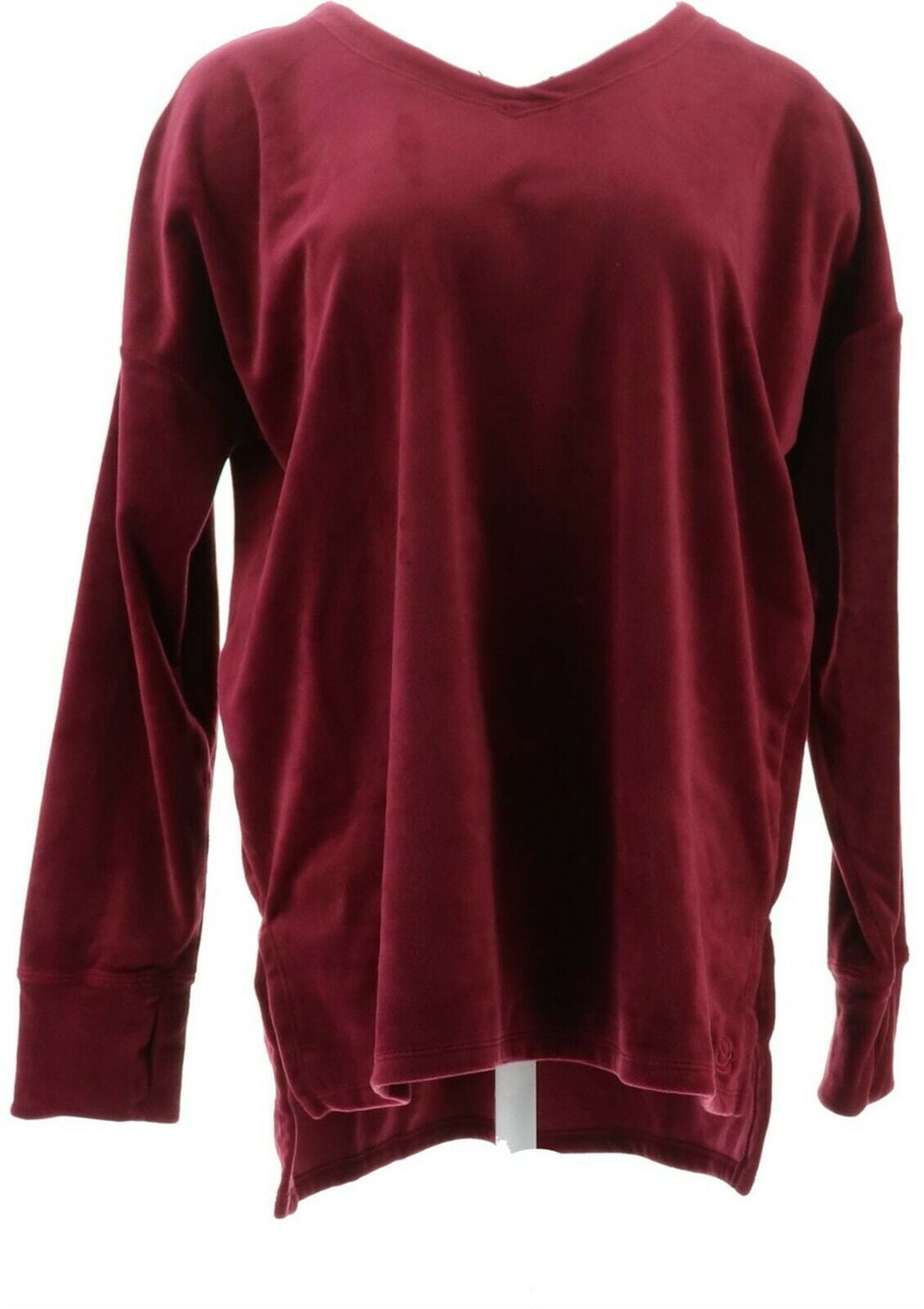 Climateright By Cuddl Duds Cuddl Duds Double Plush Velour V Neck Long