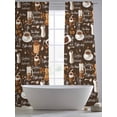 Coffee Semi Sheer Curtains 96 Inch Length 2 Panels Set, Brown Retro ...