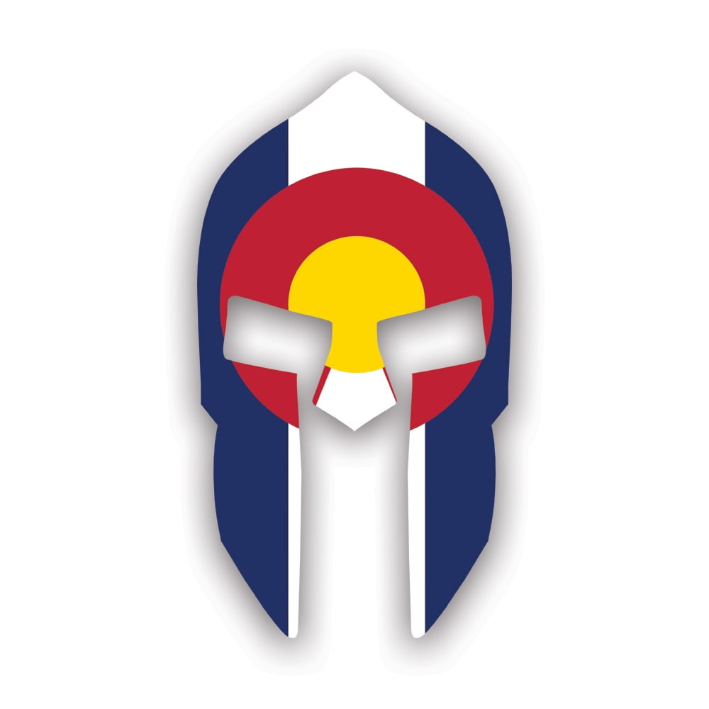 Colorado Flag Spartan Helmet Sticker Decal - Self Adhesive Vinyl ...