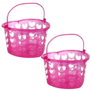 Valentine's Heart Shaped and Slotted Baskets with Handles, 6.875x8.25x5 ...