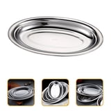GETAJGHSD MicrowaveSafe Stainless Steel Dish Plate Silver 1Set 11X7X0 ...