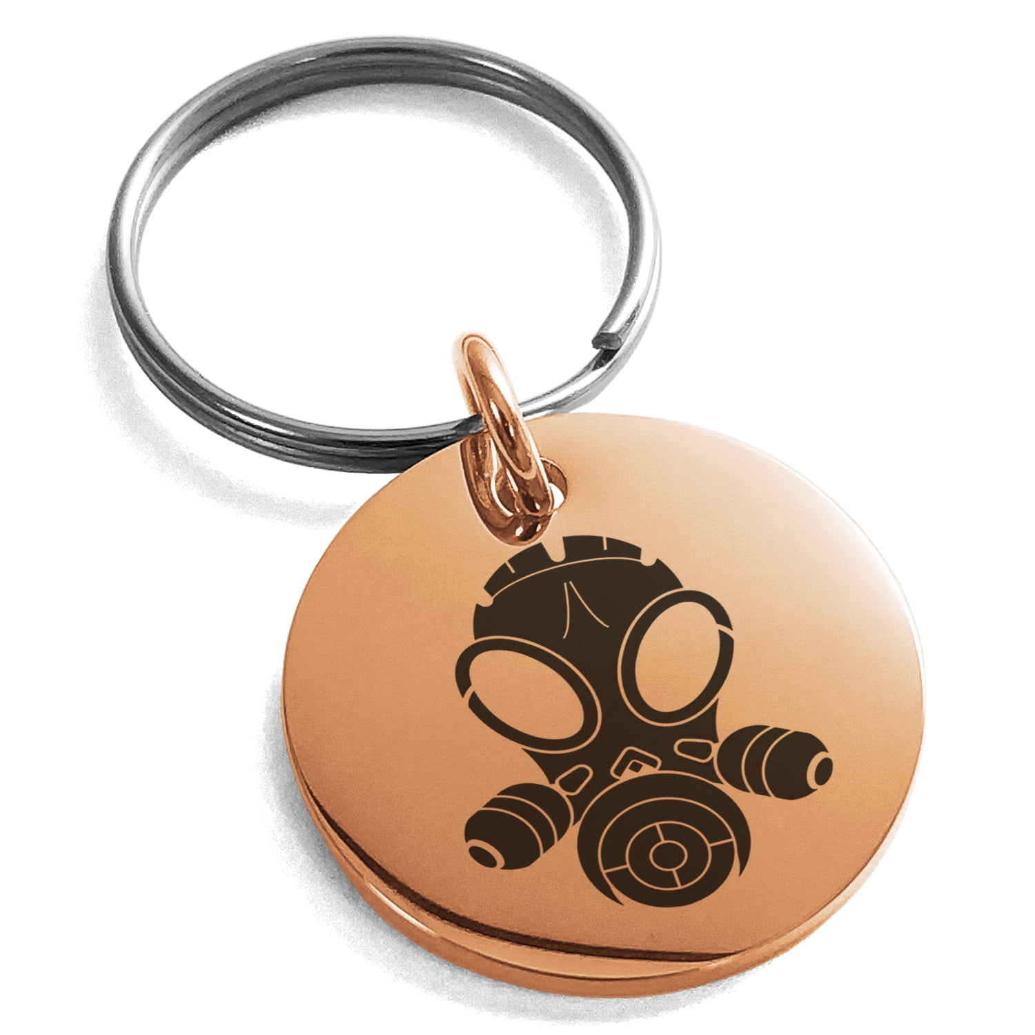 Stainless Steel Biohazard Gas Mask Engraved Small Medallion Circle ...