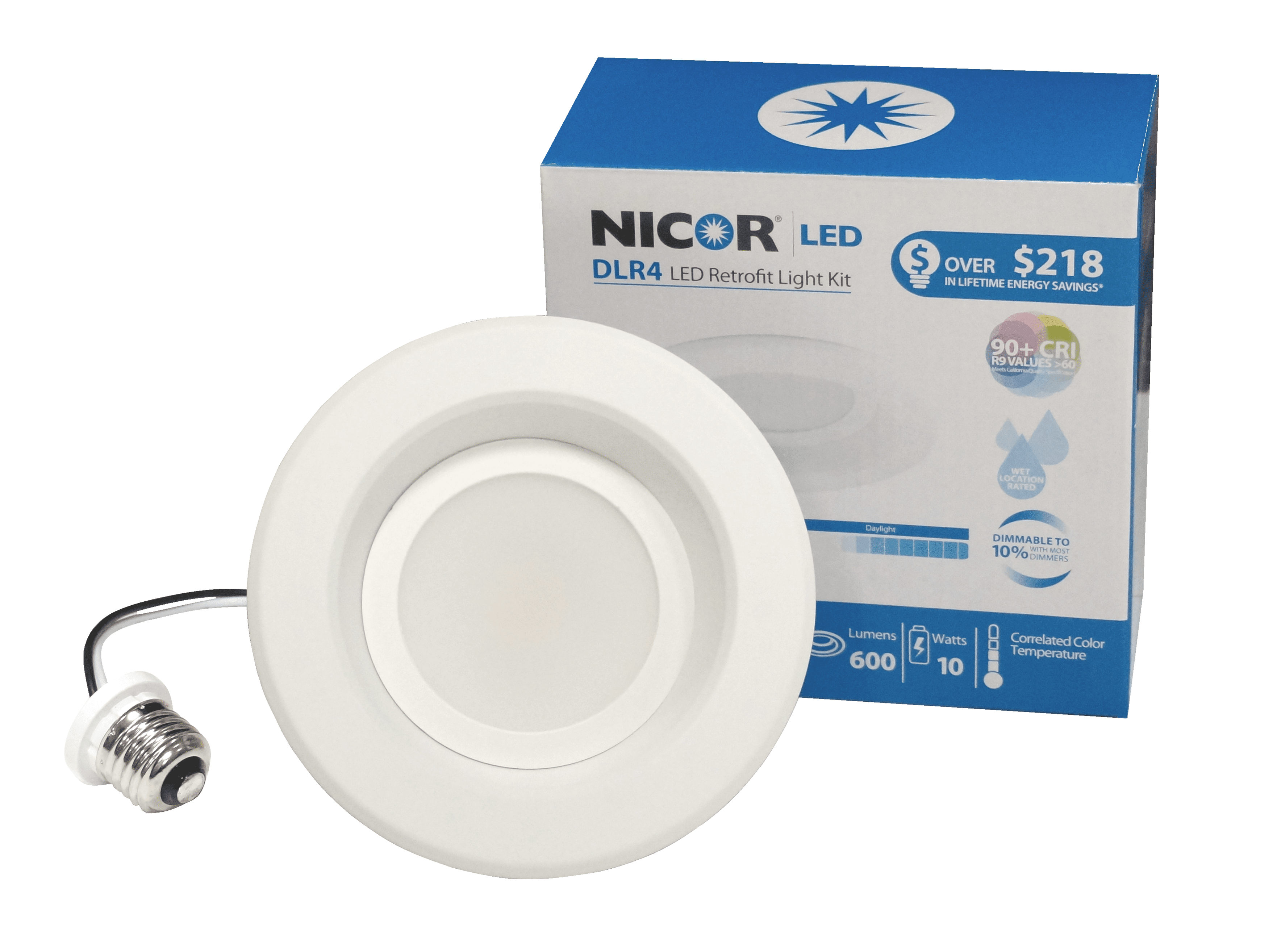 NICOR Lighting 4-Inch Dimmable 2700K LED Remodel Downlight Retrofit Kit ...