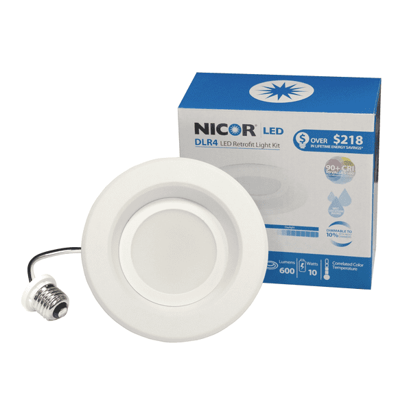 NICOR Lighting 4-Inch Dimmable 2700K LED Remodel Downlight Retrofit Kit ...