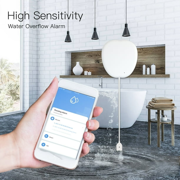 XZNGL Smart Water Leak Detector Smart Wifi Water Leak Sensor,Water Detector Alarm,Water Leak ...