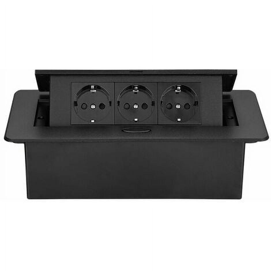 Regleta retráctil para empotrar en la oficina, regleta de enchufes para encimera (enchufe UE) LO ...