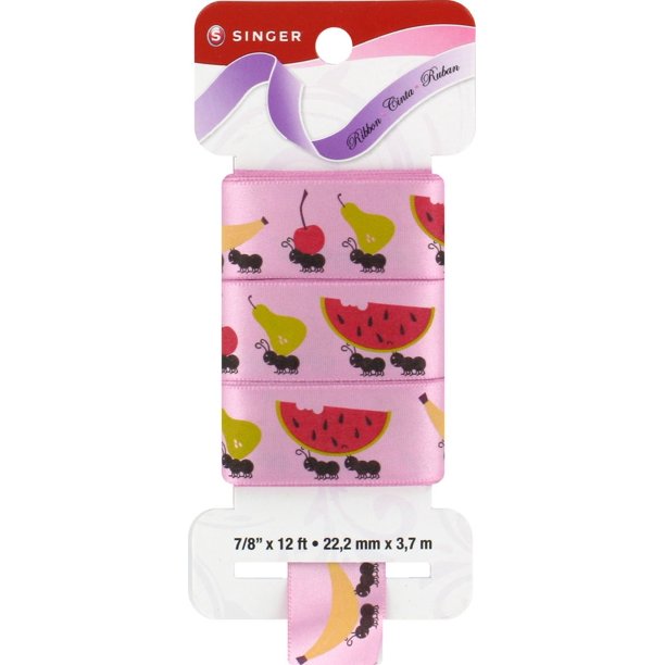 SINGER Summer Picnic Satin Ribbon, 7/8-Inch Wide by 12-Feet Long ...