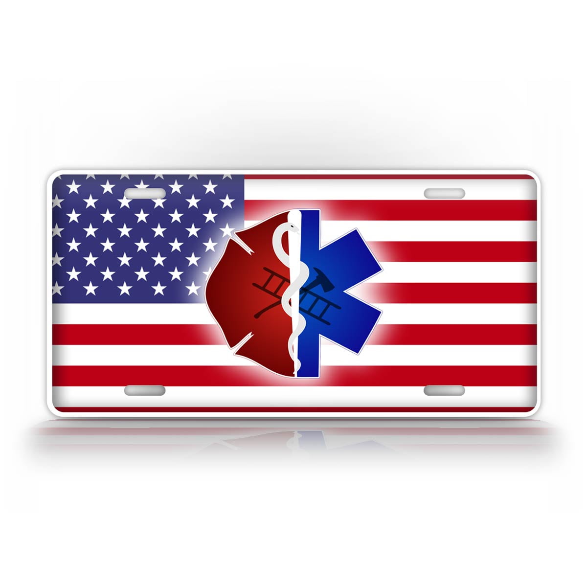Tactical Flag EMT Firefighter License Plate Patriotic First Responder ...