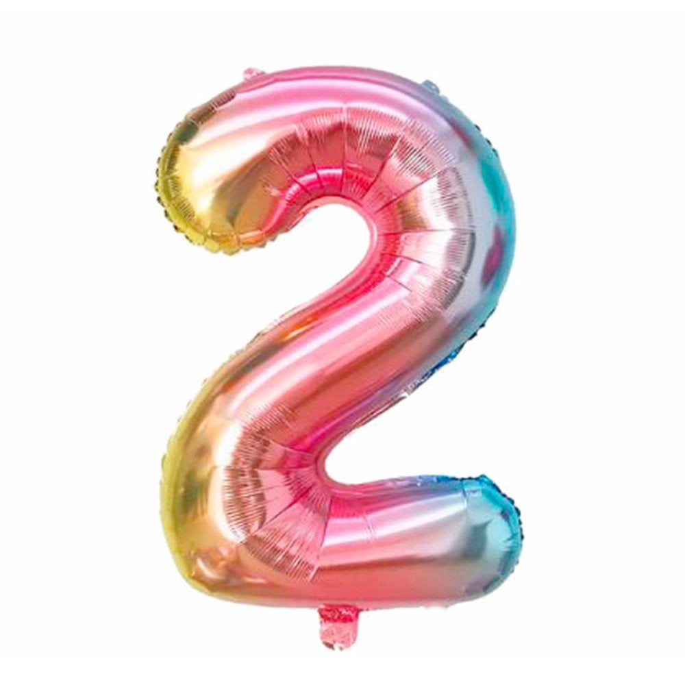 Rainbow Gradient Color Number Balloon Birthday Wedding Party ...