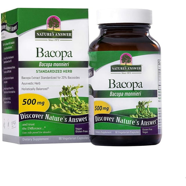 Nature's Answer Bacopa Standardized Vegetarian Capsules 500mg, 90-Count ...