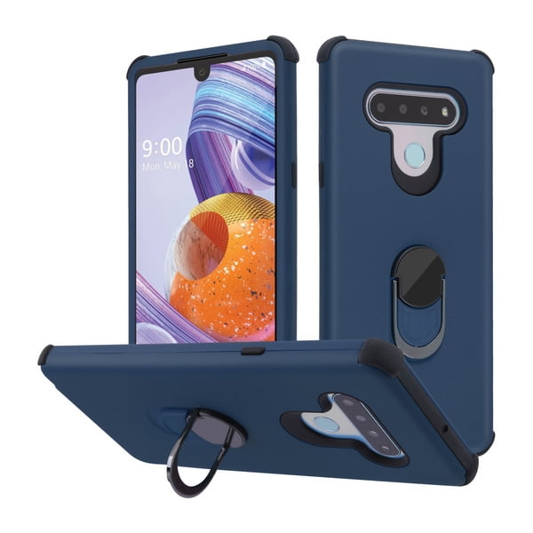 LG Stylo 6 Phone Case Hybrid Armor Soft TPU Rubber Grip Bumper with 360 ...