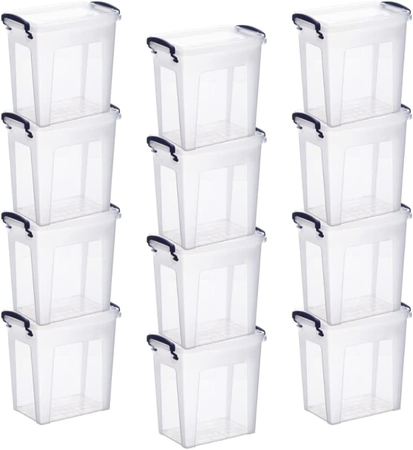 Clear Storage Bins with Lids, Small Stackable Storage Boxes with ...