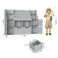Homfa 4 Doors Kids Bookcase with 3 Tier Book Racks & 2 Mobile Drawers ...