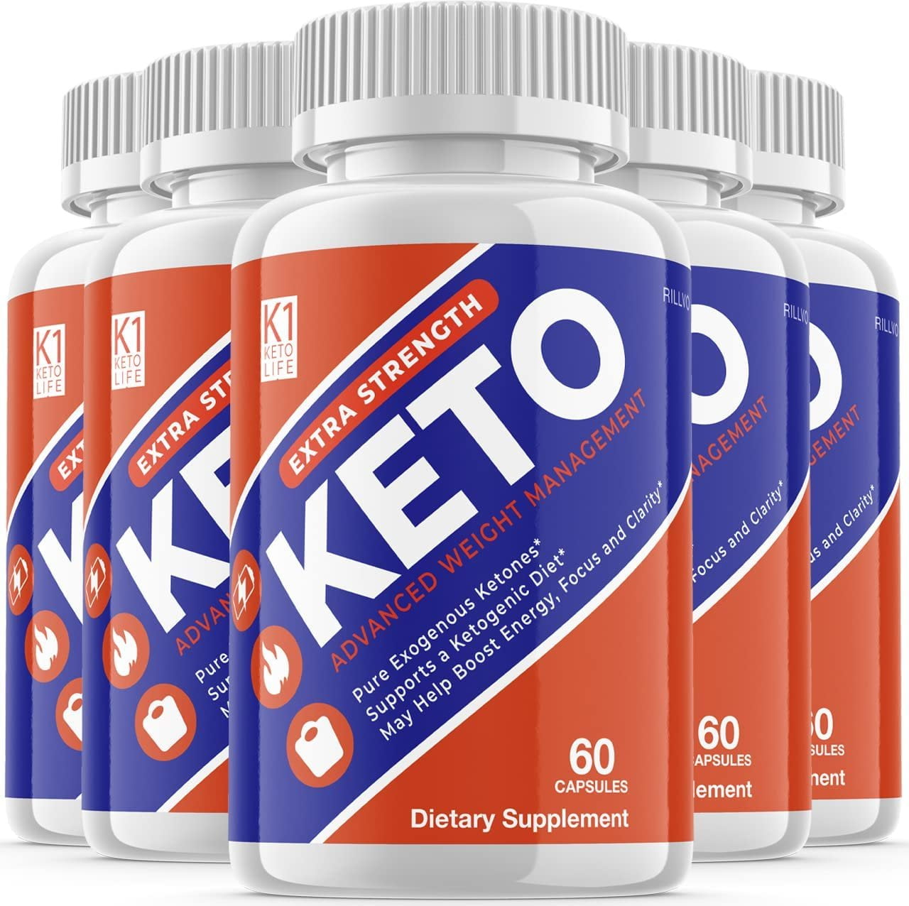 5 Pack K1 Keto Lifestyle Diet Supplements Advanced Ketogenic Formula ...