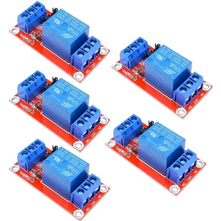 5Pcs 5V 1-Way Relay Module with Optocoupler 1-Way Relay Expansion Board ...
