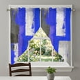 Blue Gray Sheer Curtains Swag Valances for Windows Graffiti Art ...