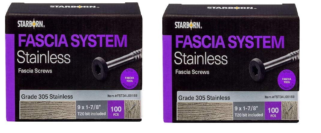 Deckfast Fascia Screws - 100 Blister Pack Warm Gray 305 Stainless Steel ...
