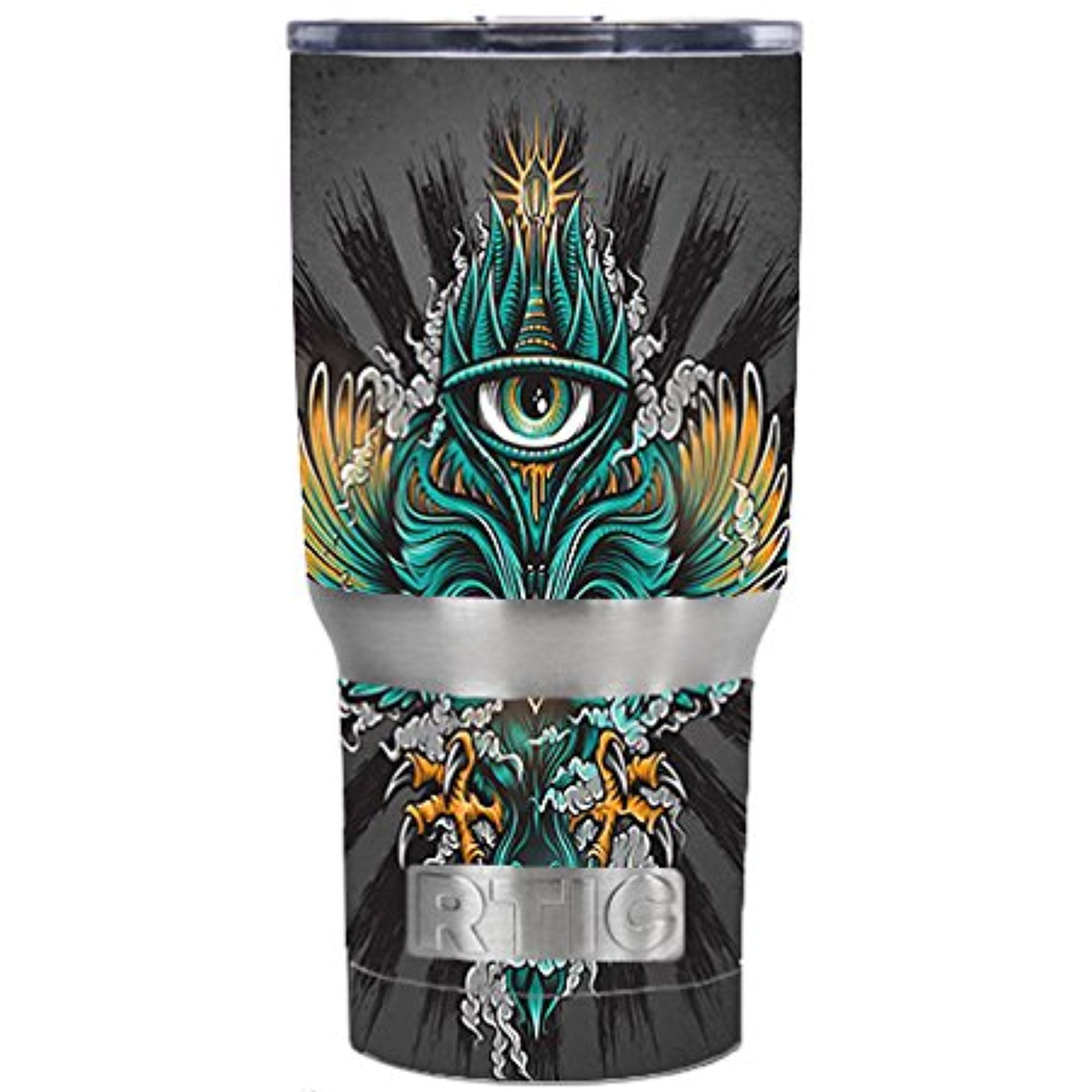 Skin Decal Vinyl Wrap for RTIC 20 oz Tumbler Cup (6-piece kit) stickers ...