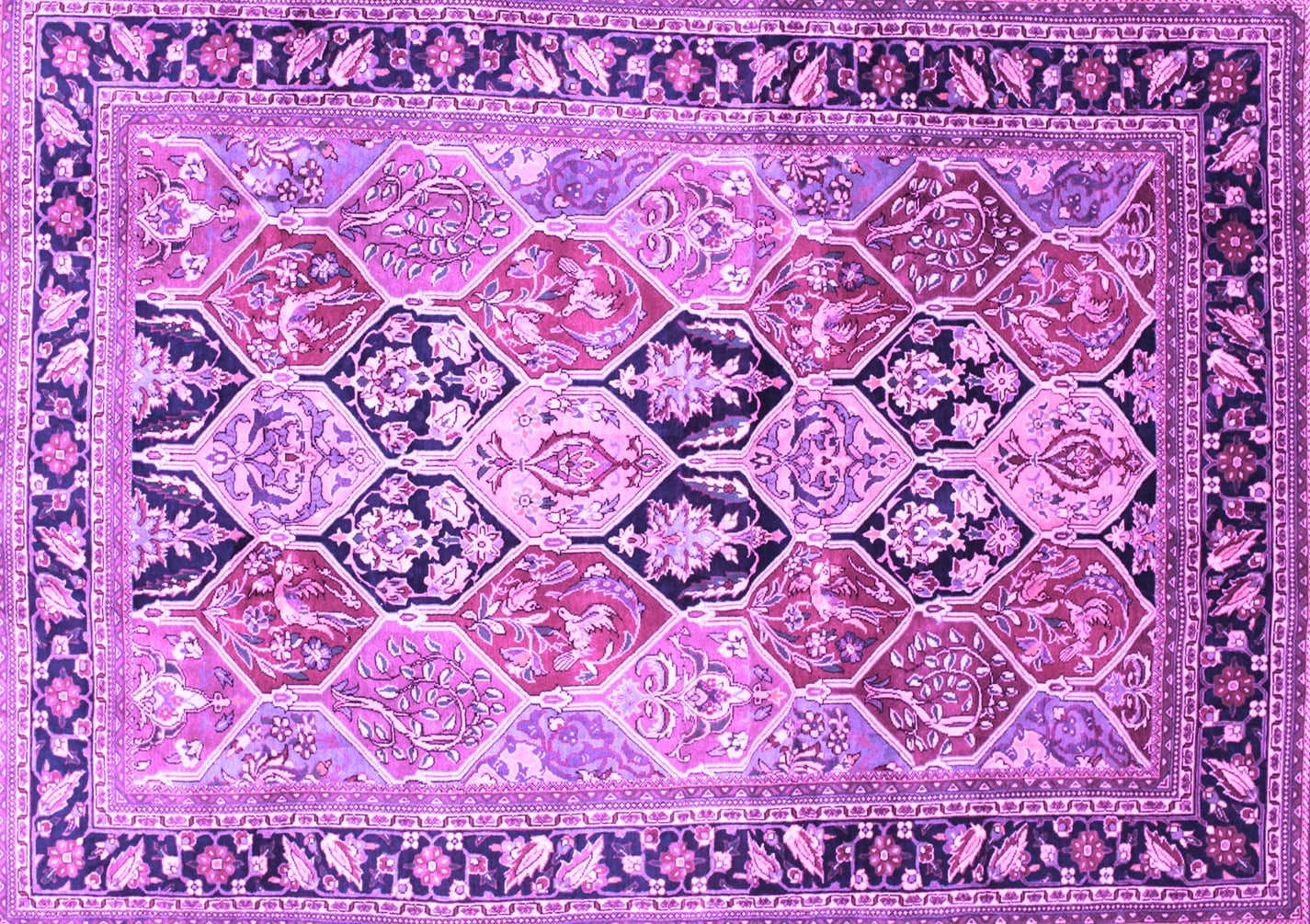 Ahgly Company Indoor Rectangle Persian Purple Traditional Area Rugs, 5 ...