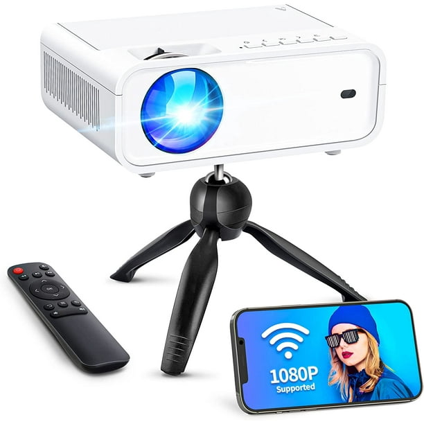 WiFi Mini Projector, ACROJOY 9000 Lumens Video Projector w/ Tripod, HD ...