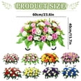 Cemetery Flower Saddle for Headstone, Realistic Artificial Silk Rose ...