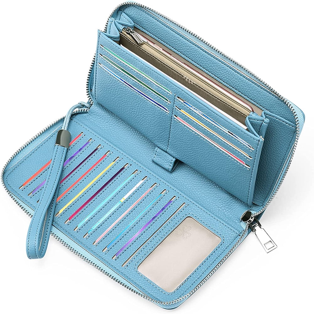 Women's wallet, large capacity leather women's wallet, zip clutch ...