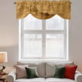 Abstract Tie Up Valances Curtain, Yellow Golden Marble Fluid Lines ...