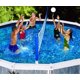 Swimline 9187 Above Ground Cross Swimming Pool Portable Volleyball Game ...
