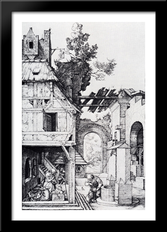 Nativity 28x40 Large Black Wood Framed Print Art by Albrecht Durer ...