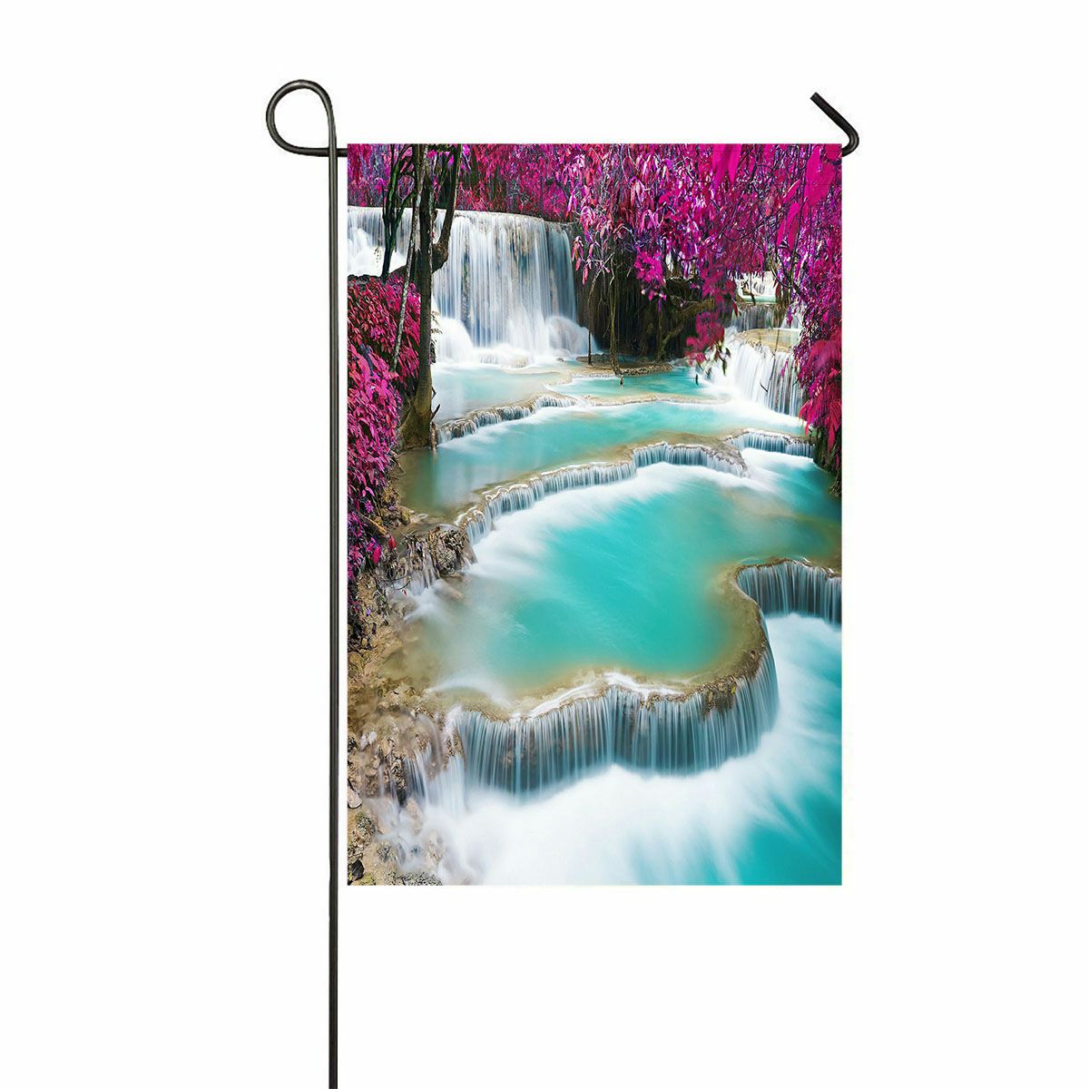 ABPHQTO Turquoise Water Kuang Si Waterfall Home Outdoor Garden Flag ...