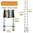 12.5FT 3.8M Telescoping Ladder Aluminum Multi-purpose Extension Ladder ...