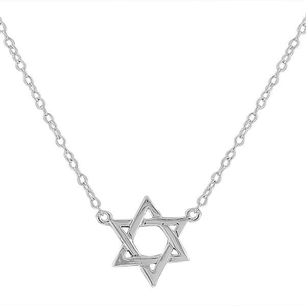 925 Sterling Silver Classic Jewish Star of David Small Pendant Necklace ...