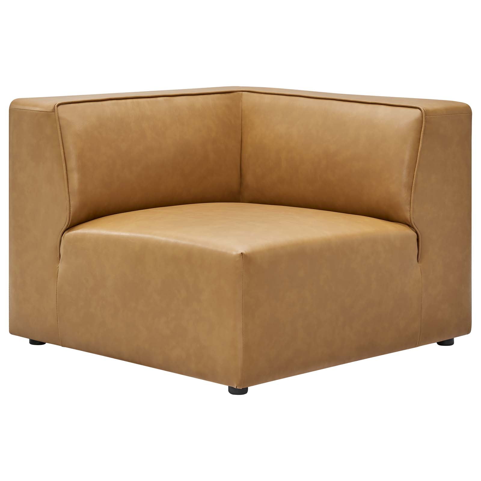 Sofa Corner Chair, Faux Vegan Leather, Tan, Modern Contemporary Urban ...