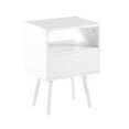 Kepooman White Rattan Nightstand, 15.75 Kepooman White Rattan Nightstand, 15.75