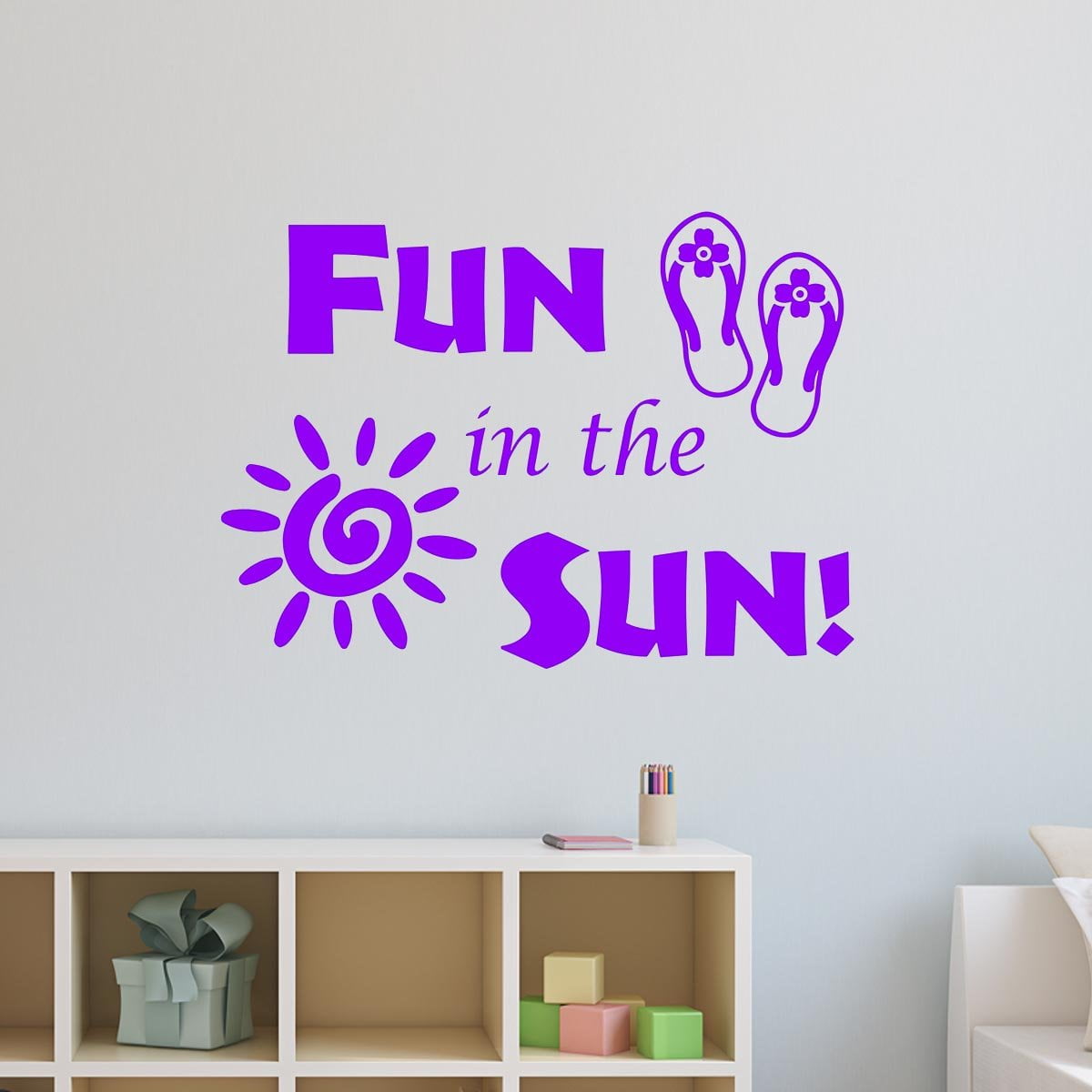 VWAQ Fun in The Sun Sticker - Fun Wall Decals Quotes - Sun Vinyl Wall ...