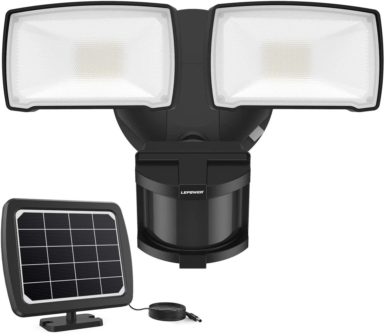 Lepower LED 1000 Lumen Solar Motion Sensor Light, 5500K, IP65 ...
