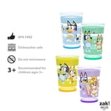 Zak Designs Bluey 14.5oz Drinking Glasses - Durable Plastic Tumbler Set ...