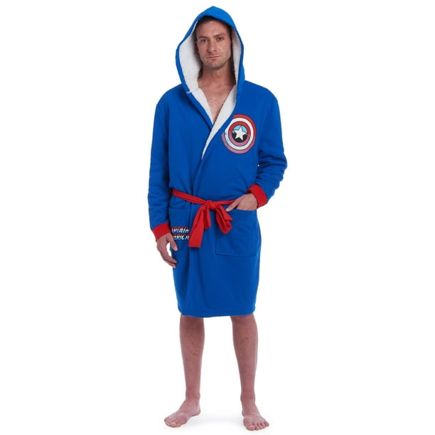 Marvel Avengers Captain America Mens French Terry Long Sleeve Pajama ...