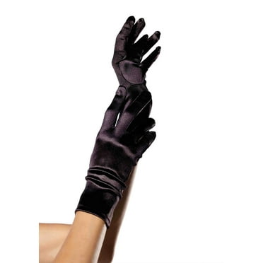 Women's Lace Fingerless Wrist Ruffle Gloves, One Size, Black - Walmart.com
