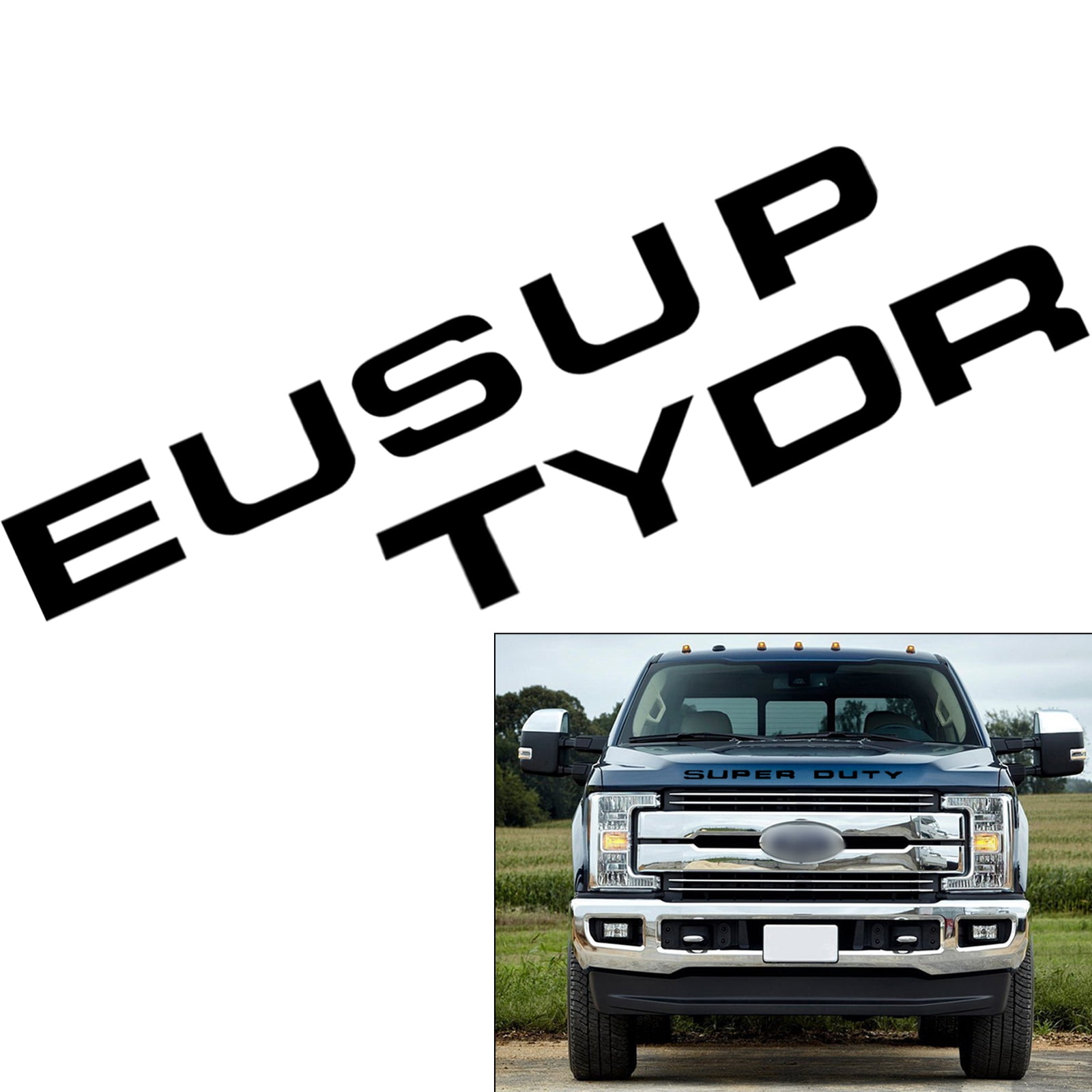 Matte Black Thin Vinyl Letters Decal Stickers For Ford F-250 F-350 F ...